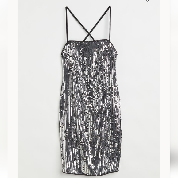 H&M | Dresses | Nwt Hm Recycled Polyester Backless Sequin Dress | Poshmark